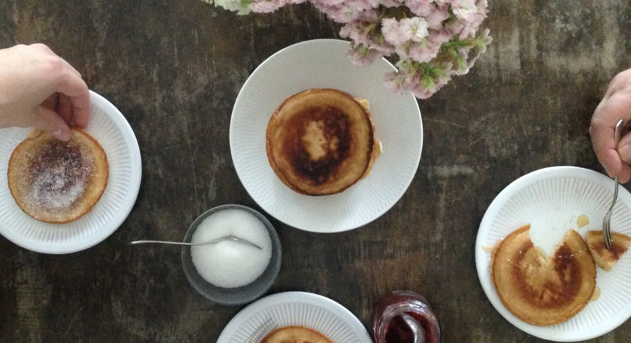 Brunchpandekager → Nem opskrift på pandekager til brunch